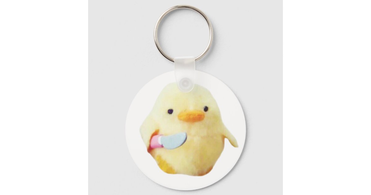 Knife Duck Plush Meme Keychain | Zazzle