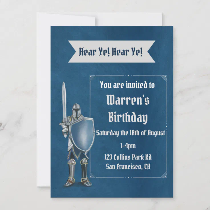 Knight Birthday Invitation | Zazzle