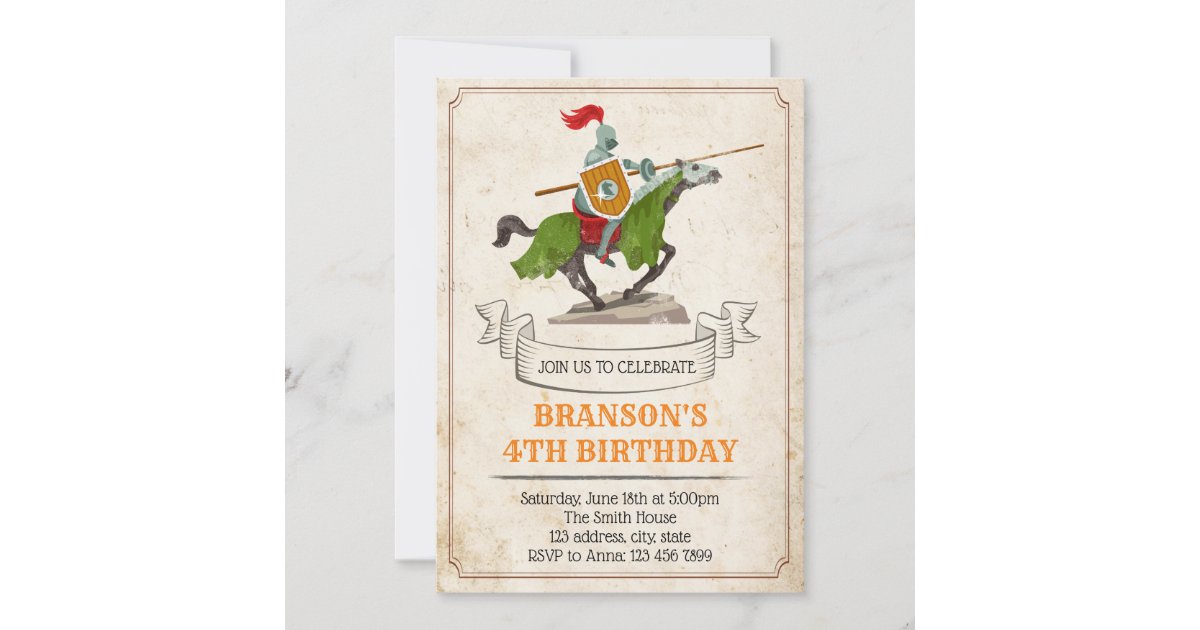 Knight birthday party invitation | Zazzle