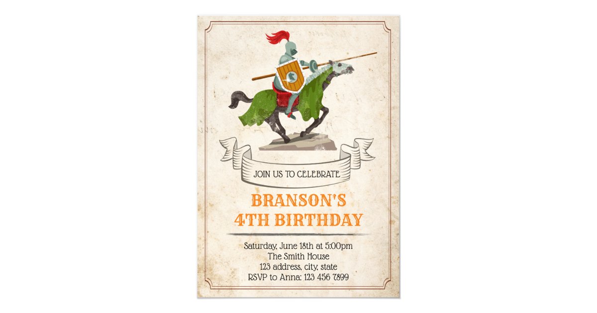 Knight birthday party invitation | Zazzle.com