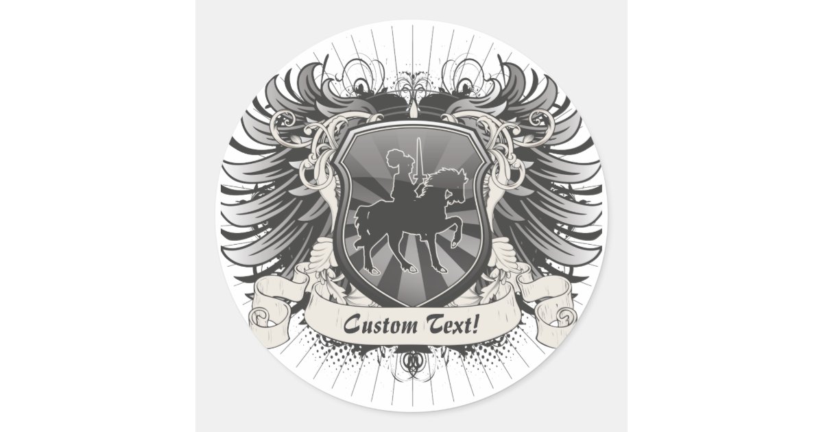 Knight Crest Classic Round Sticker | Zazzle