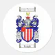 KNIGHT FAMILY CREST - KNIGHT COAT OF ARMS CLASSIC ROUND STICKER | Zazzle