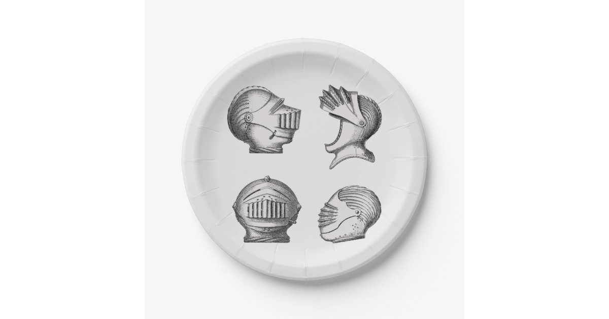 Knight Helmets Paper Plates | Zazzle