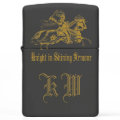 Knight In Shining Armor Monogram Initial Zippo Lighter | Zazzle