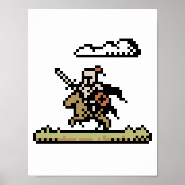Knight On Horseback 8-Bit Pixel Art Poster | Zazzle.com