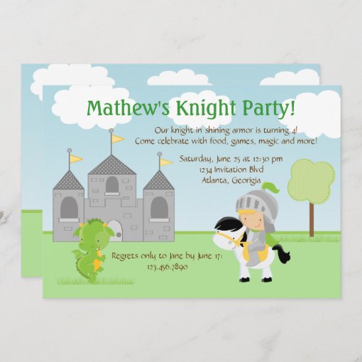 Knight Party Invitation | Zazzle