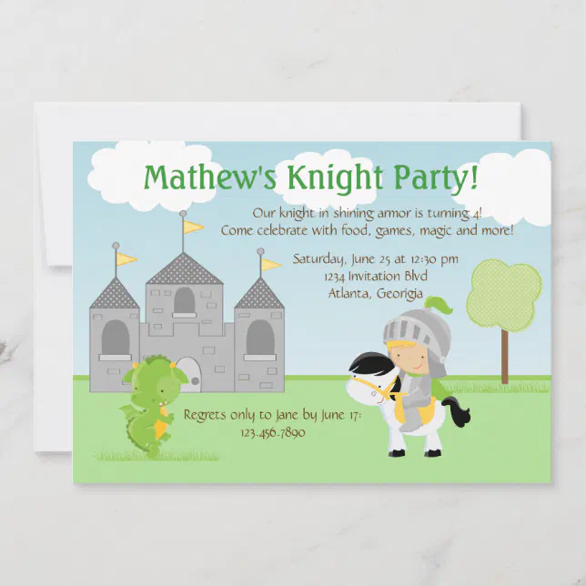 Knight Party Invitation | Zazzle