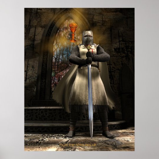 Knight Templar and Holy Grail Poster | Zazzle.com