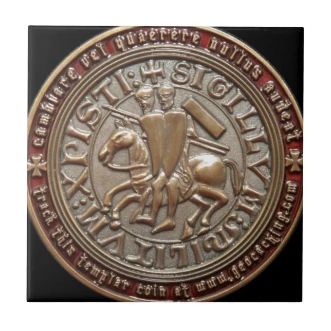 KNIGHT TEMPLAR GEO COIN CERAMIC TILE | Zazzle