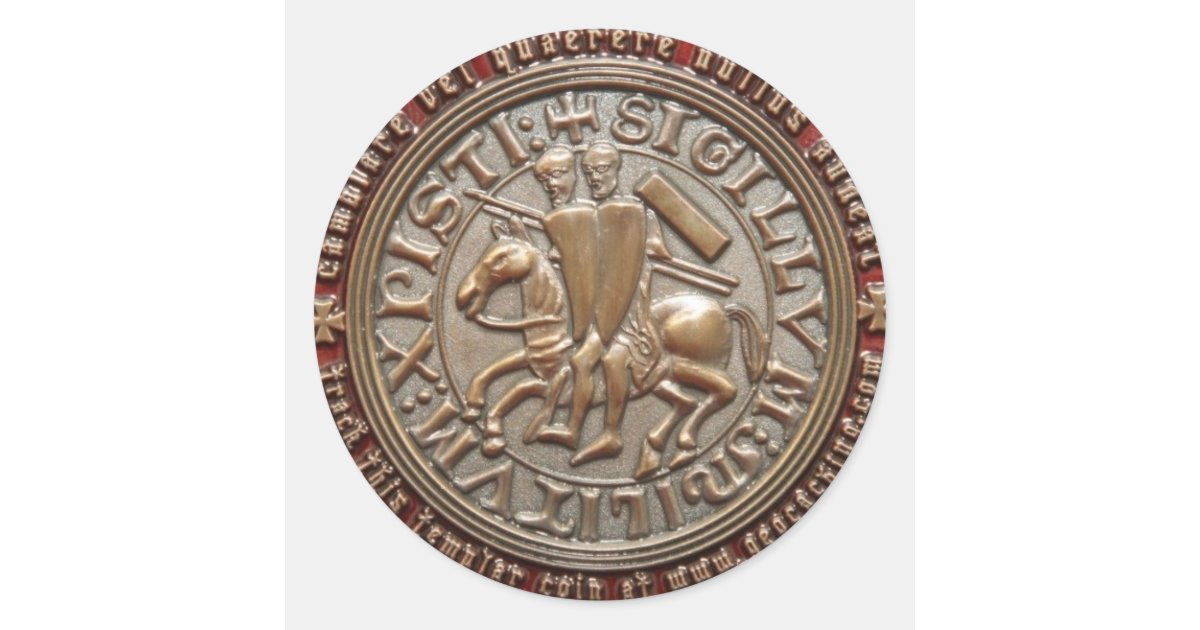 KNIGHT TEMPLAR GEO COIN CLASSIC ROUND STICKER | Zazzle