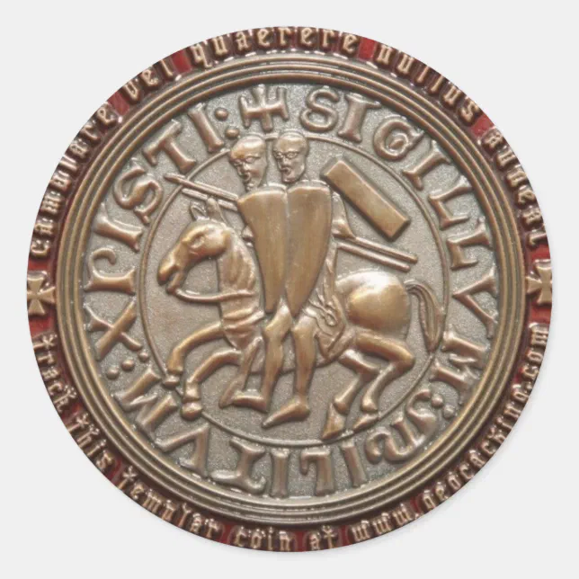 KNIGHT TEMPLAR GEO COIN CLASSIC ROUND STICKER | Zazzle