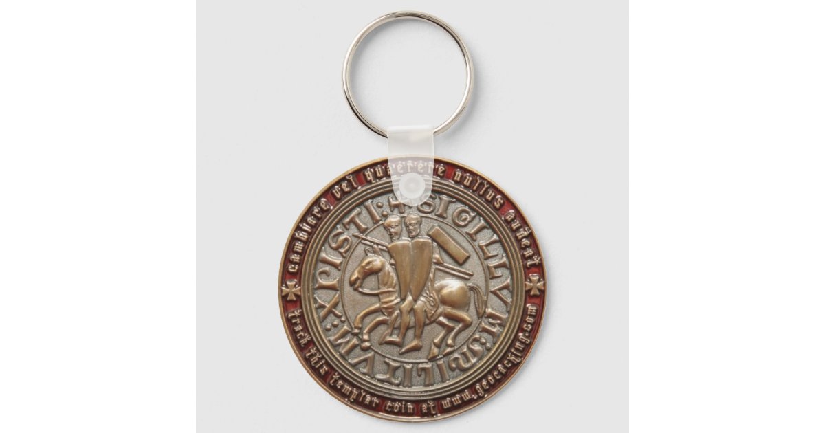 KNIGHT TEMPLAR GEO COIN KEYCHAIN | Zazzle