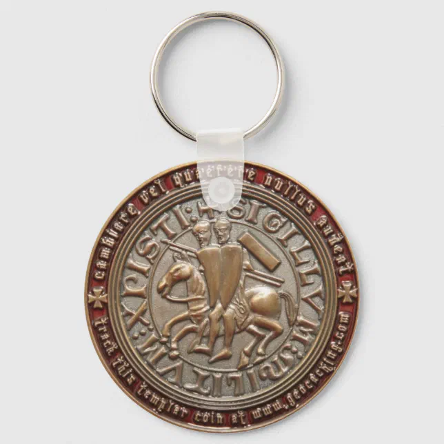 KNIGHT TEMPLAR GEO COIN KEYCHAIN | Zazzle