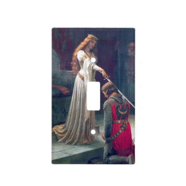 Knighted Sword Castle Medieval antique painting. Light Switch Cover ...