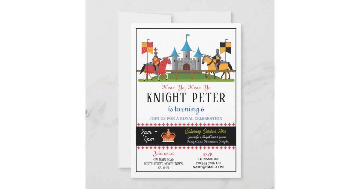 Knights Birthday Party Medieval Invite | Zazzle
