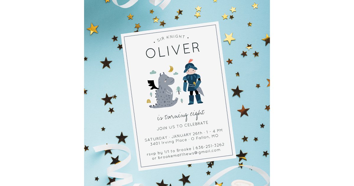 Knights & Dragons Party Invitation | Zazzle