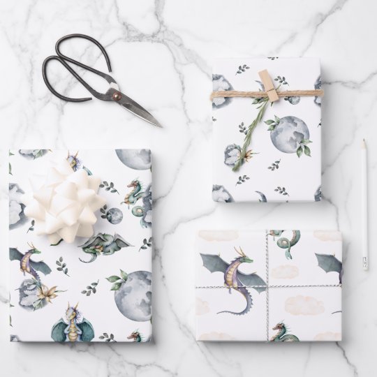 Knights & Dragons | Royal Medieval Birthday Wrapping Paper Sheets ...