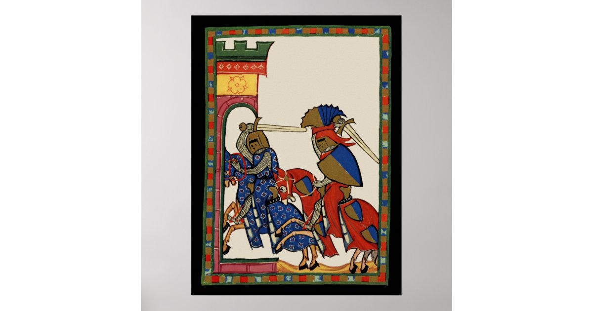 Knights Storming The Castle, 14th Century Poster | Zazzle