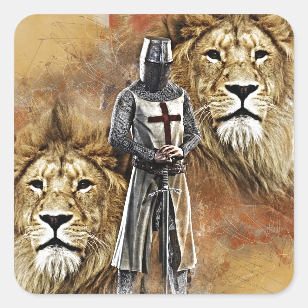Knights Templar 001 Square Sticker | Zazzle