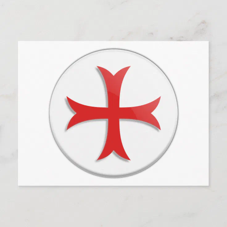 Knight's Templar Cross Symbol Postcard | Zazzle