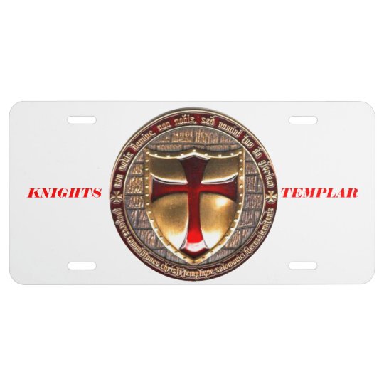 KNIGHTS TEMPLAR LICENSE PLATE | Zazzle.com