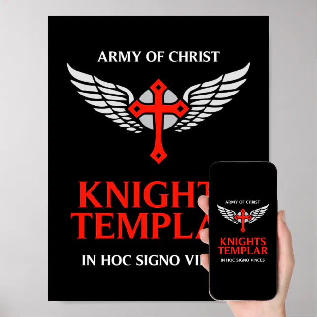 Knights Templar Unique Cross Medieval Insignia Art Poster | Zazzle
