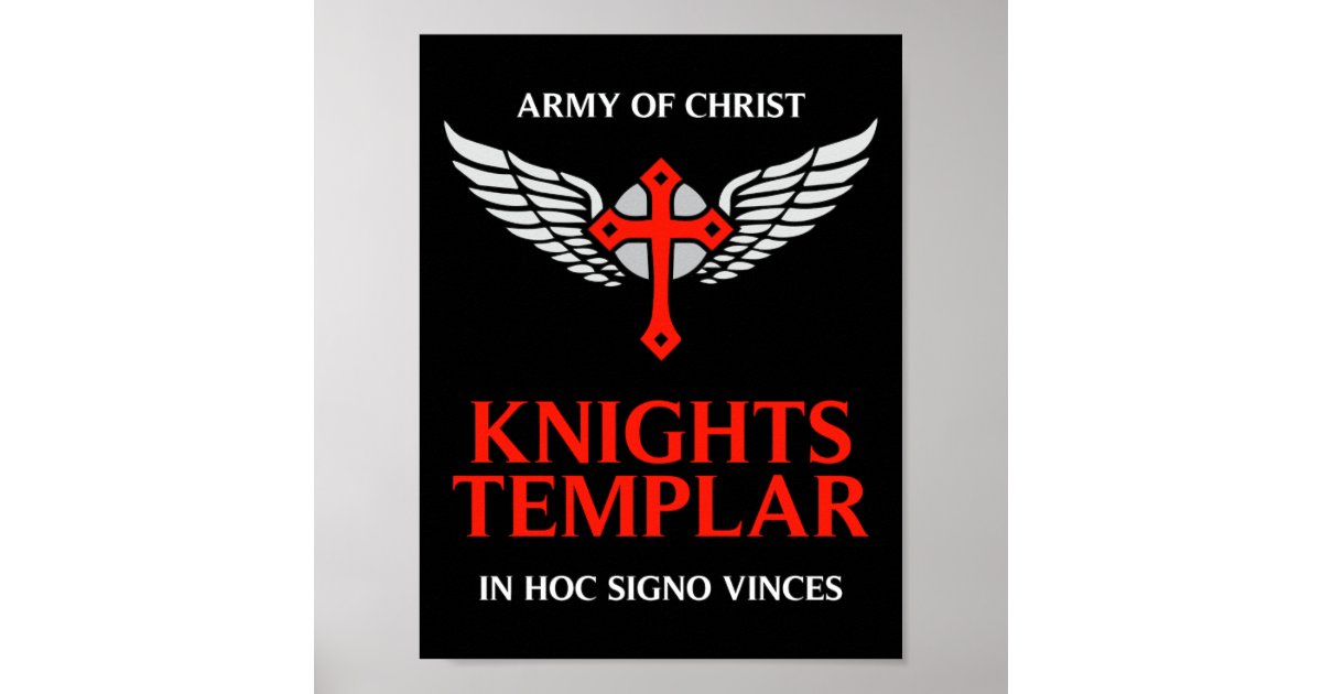 Knights Templar Unique Cross Medieval Insignia Art Poster | Zazzle