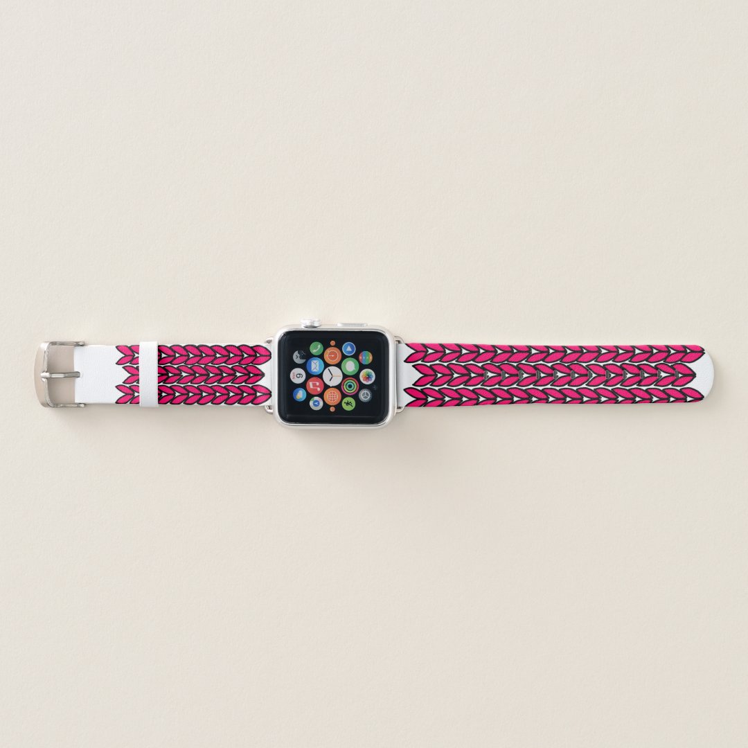 Knit stitch Apple Watch band hot pink knitting | Zazzle