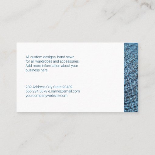 Knit Textile | Wardrobe Seamstress Business Card | Zazzle