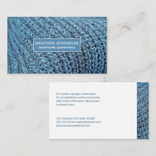 Knit Textile | Wardrobe Seamstress Business Card | Zazzle