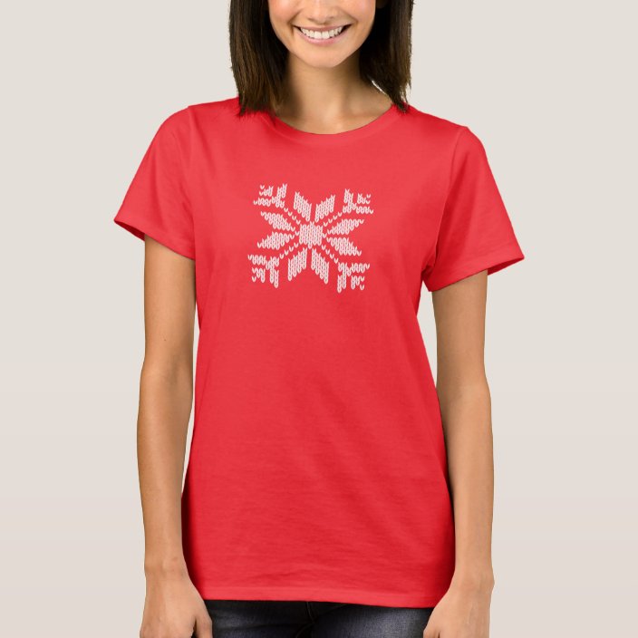 Knitted Snowflake T-Shirt | Zazzle.com