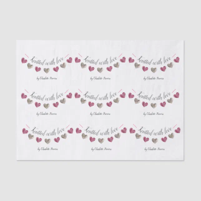 "Knitted with love" hand made presents Tissue Paper | Zazzle