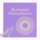Knitters Knitting patterns purple & cream folder | Zazzle