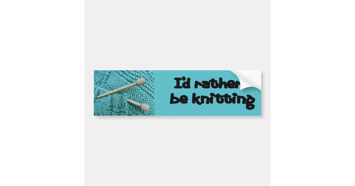Knitting Bumper Sticker | Zazzle