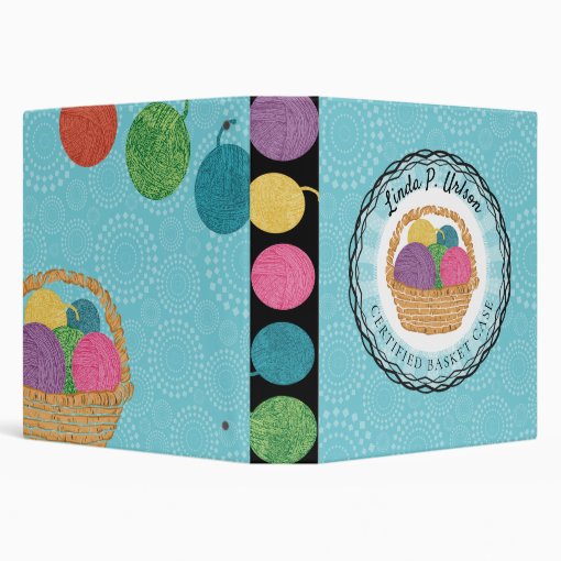 Knitting crochet yarn basket pattern binder | Zazzle