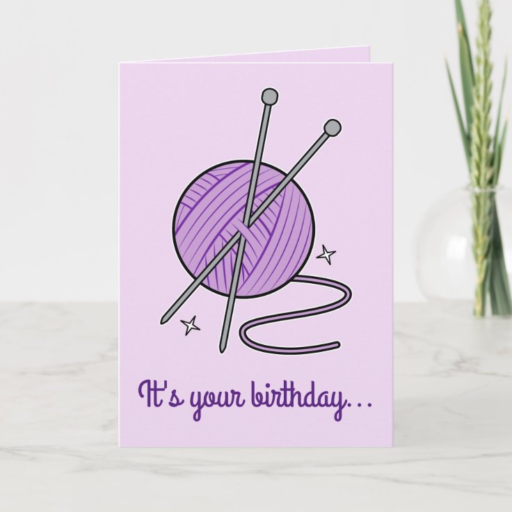 Knitting Fun Birthday Card | Zazzle