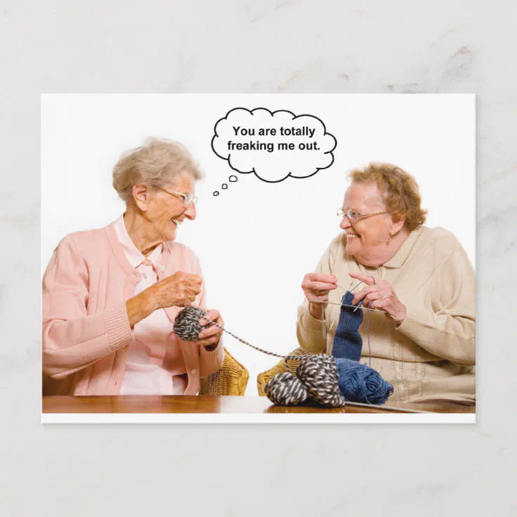 Knitting Grannies Postcard | Zazzle