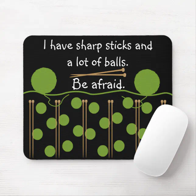 Knitting Humor Design Mouse Pad | Zazzle
