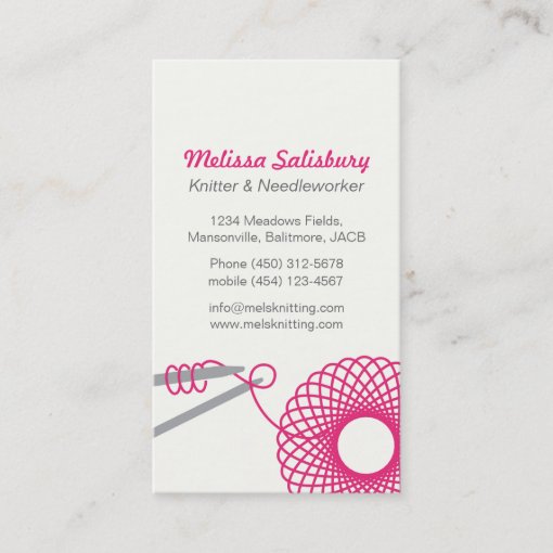 Knitting needlework business cards | Zazzle