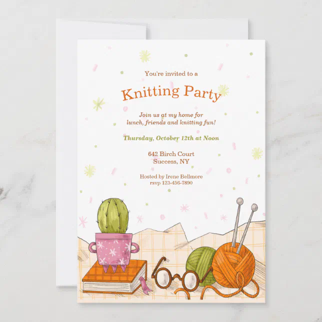 Knitting Party Invitation | Zazzle