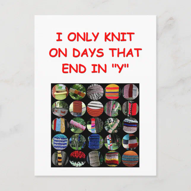 knitting postcard | Zazzle