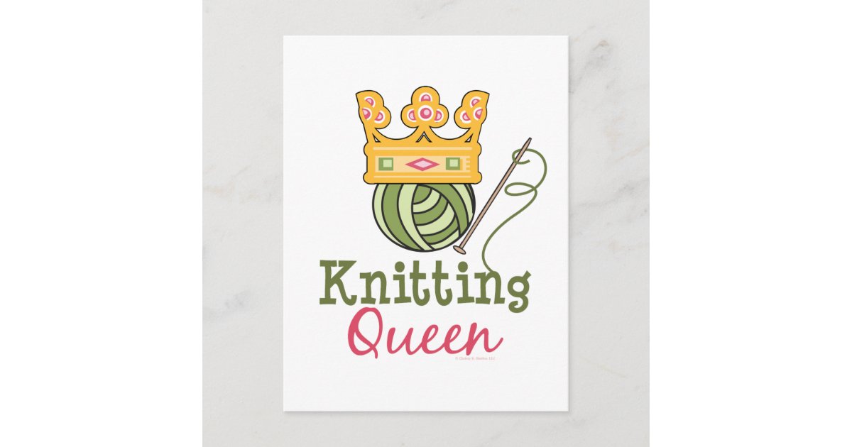Knitting Queen Postcard | Zazzle