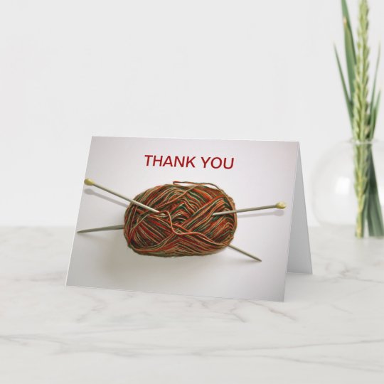 Knitting Wool and Needles Thank You Card | Zazzle.com