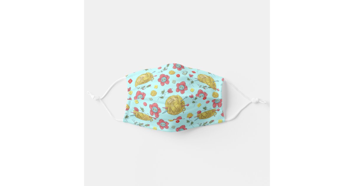 Knitting Yarn Pattern Adult Cloth Face Mask | Zazzle