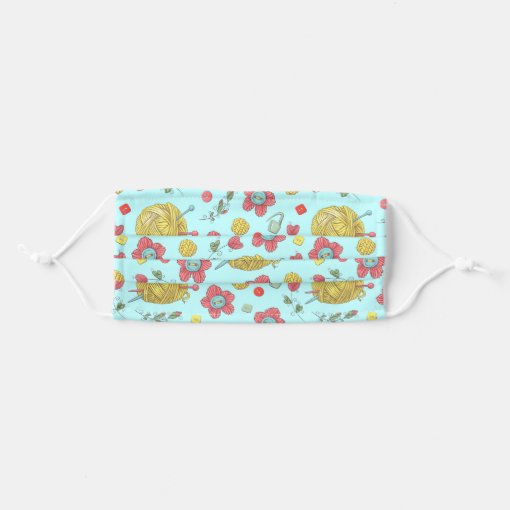 Knitting Yarn Pattern Adult Cloth Face Mask | Zazzle