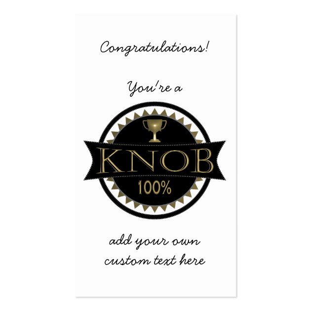 Knob Award Custom Business Cards