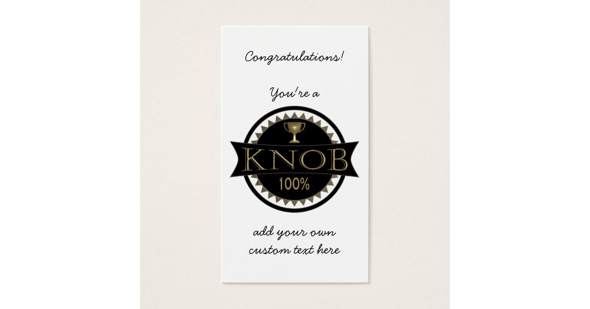 Knob Award Custom Business Cards | Zazzle