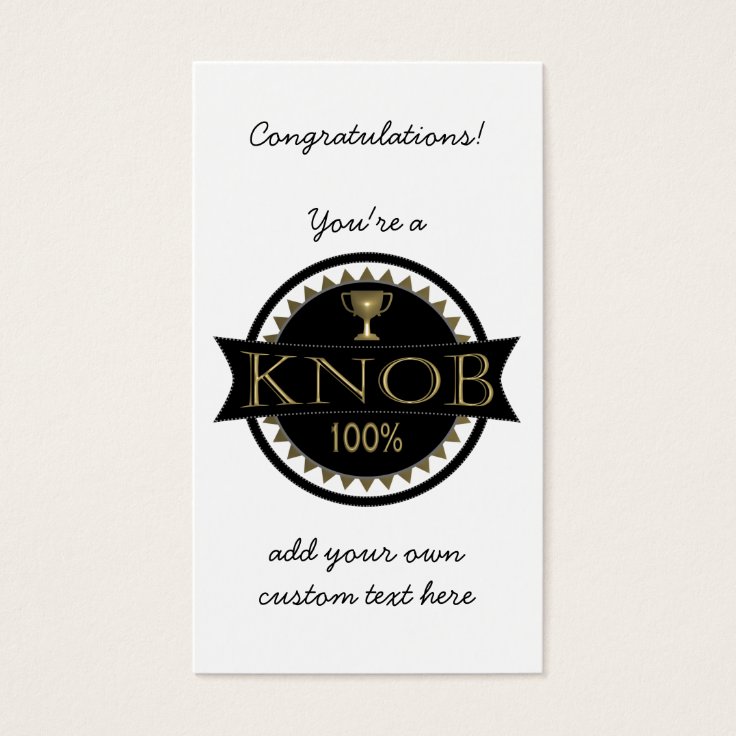 Knob Award Custom Business Cards | Zazzle