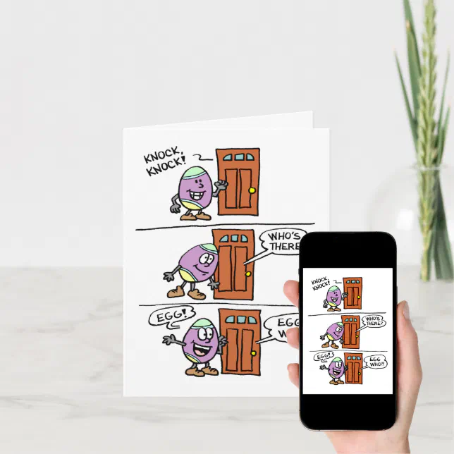 Knock Knock Egg-cited About Easter Greeting Card | Zazzle