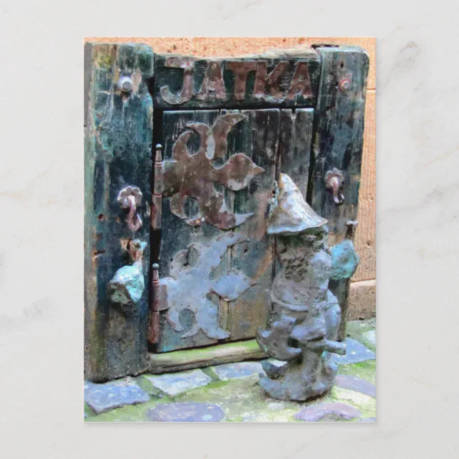 "Knock Knock Gnome" - Wroclaw, Poland Postcard | Zazzle